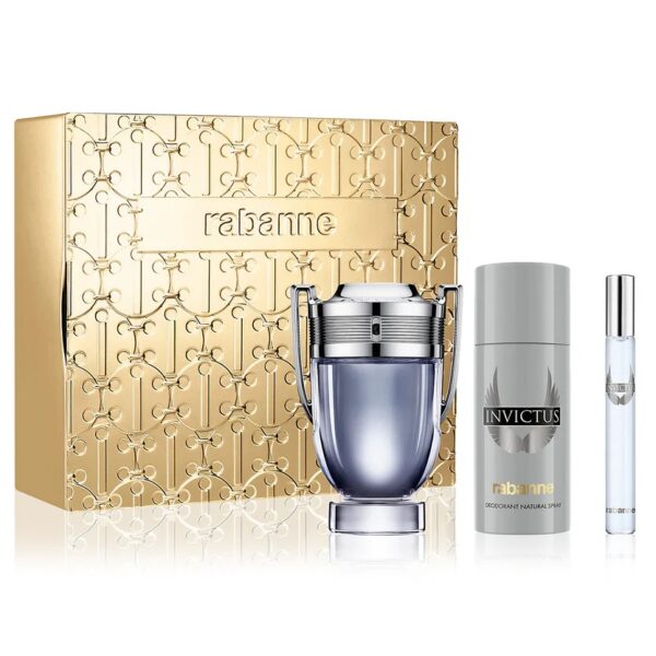 Paco Rabanne Invictus 3 Piece Gift Set Eau de Toilette for Men ...
